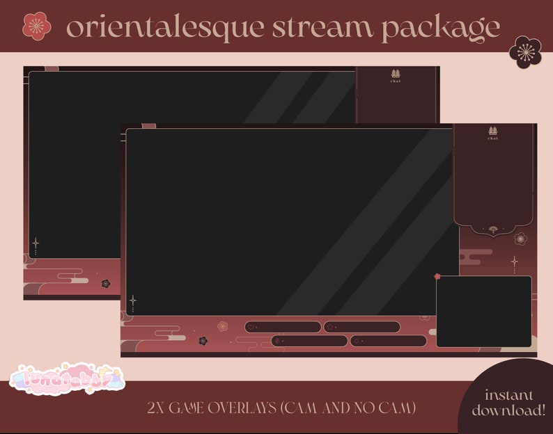 Twitch Stream Graphics Orientalesque Set Overlay / Oriental / Chinese ...