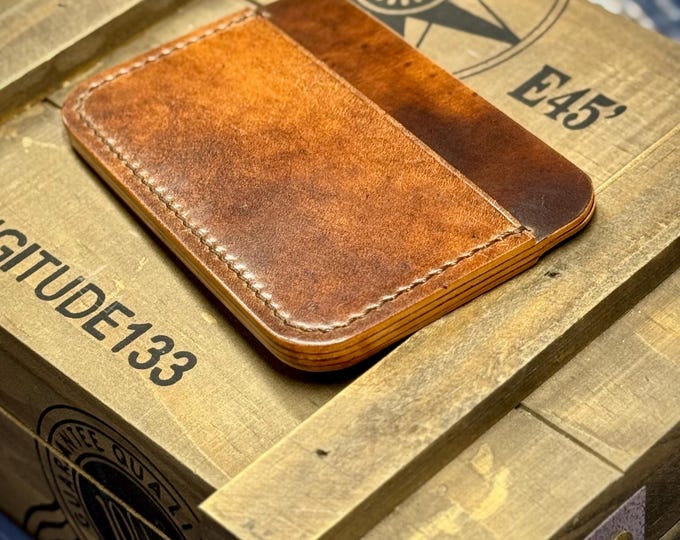 Shell Cordovan Leather Card Holder: Hand Stitched Minimalist Wallet ...