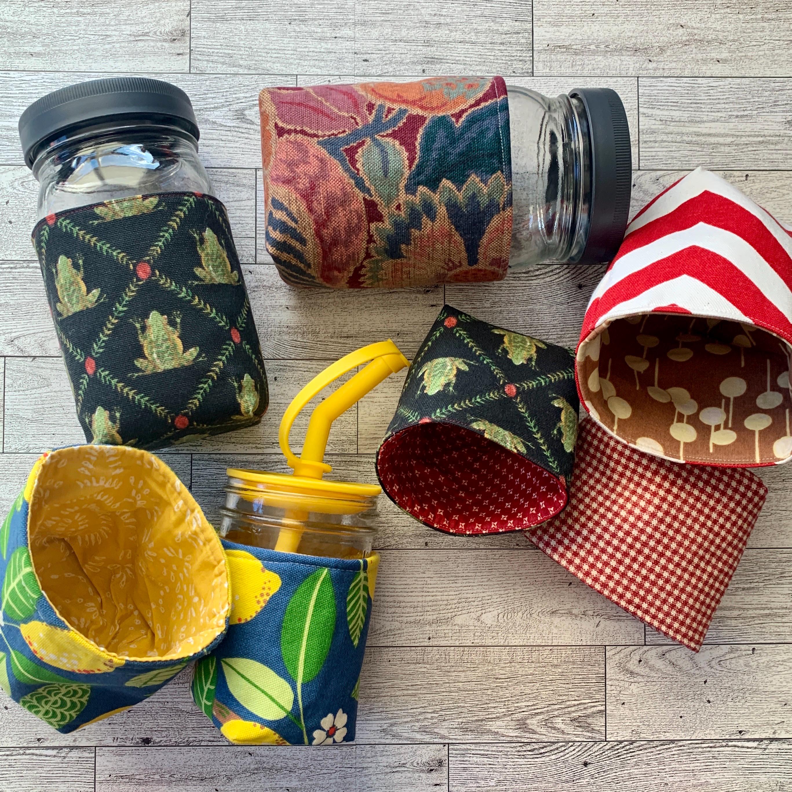Mason Jar Cozy Made With Upcycled and Rescued Fabrics - Etsy