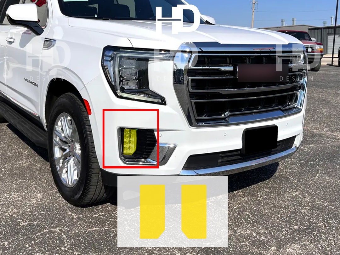 HDUSA Fits GMC Yukon 2021-2024 Front Fog Light Yellow Head Precut Dark ...