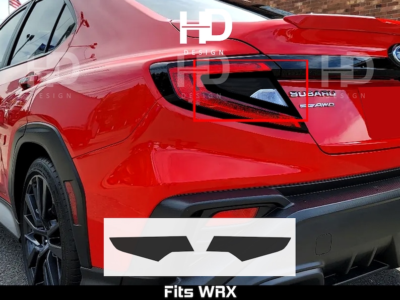 HDUSA for 2022-2025 WRX Tail Light Reverse Open Rear Precut Dark Red ...