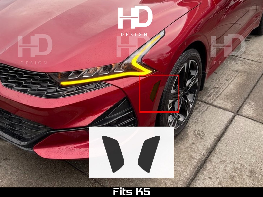 HDUSA for 2021-2024 Kia K5 Front Side Markers Amber Dark Out Vinyl Tint ...