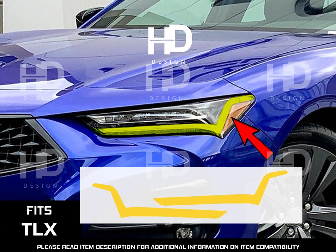 HDUSA Headlight Bottom DRL Yellow Precut Dark Red Colors Vinyl Tint ...