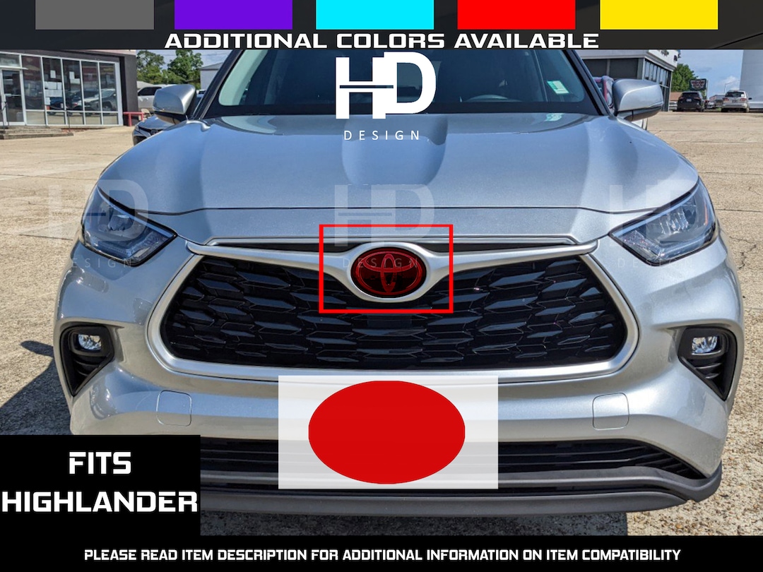 HDUSA Fits Toyota Highlander 2020-2025 Front Red Precut Dark Decals ...