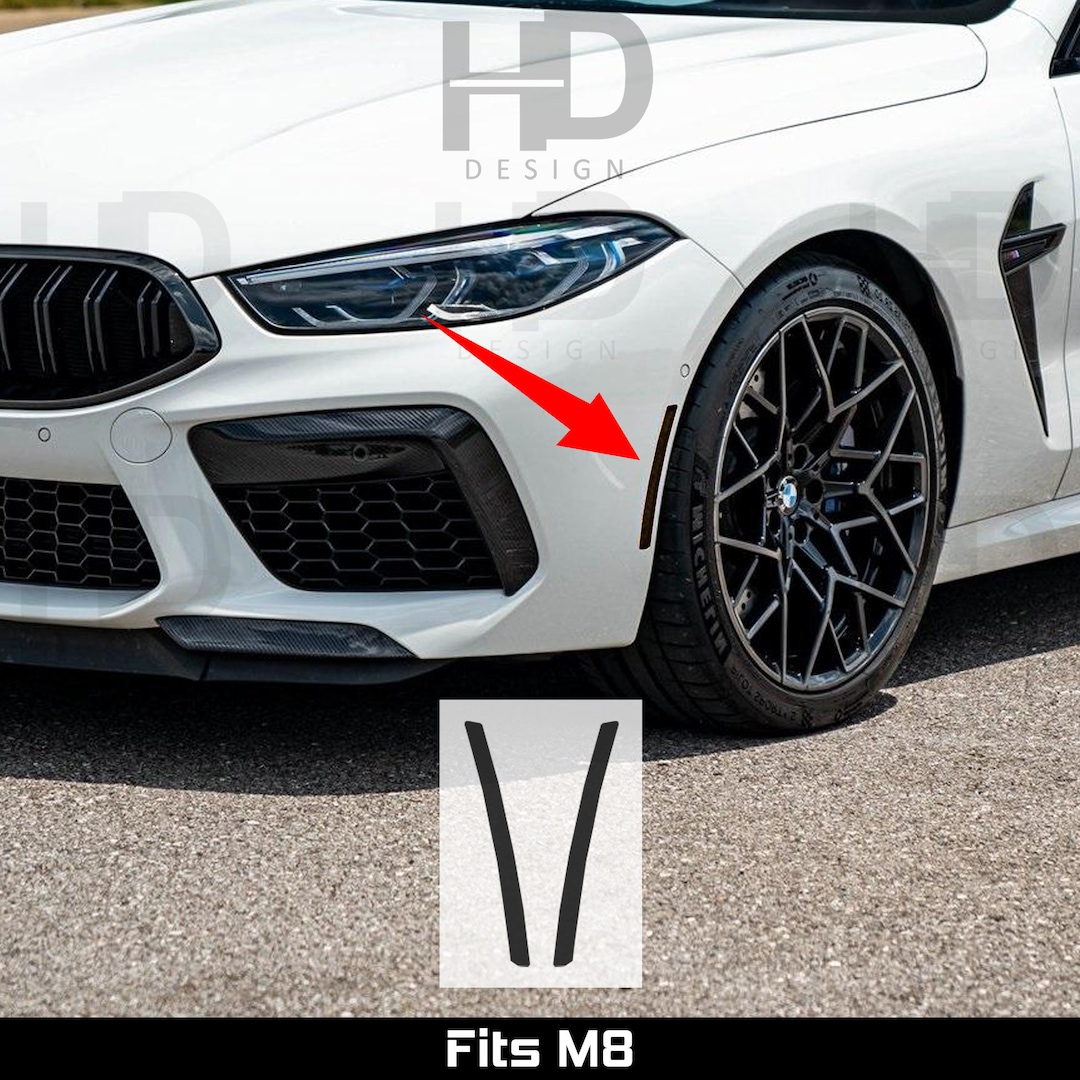 HDUSA Fits M8 Series BMW 2020-2025 Front Side Marker Dark Blacked Out ...