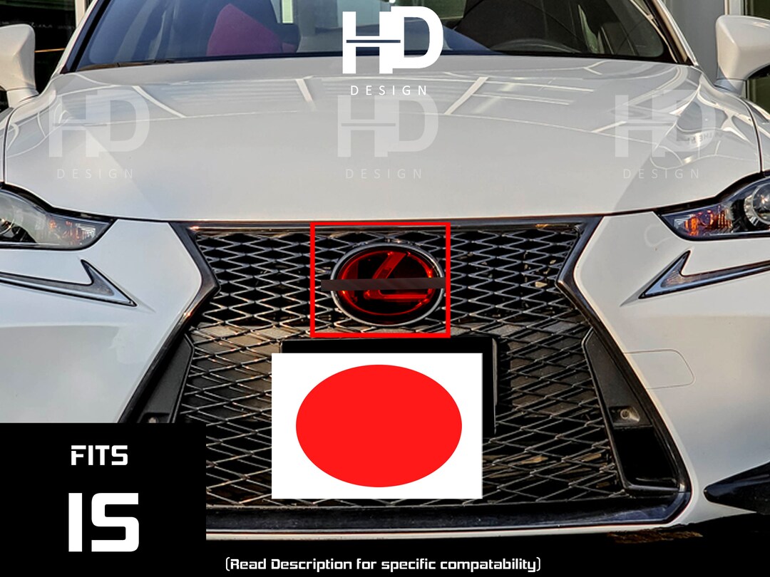 HDUSA for Lexus IS 2017-2020 Front Emblem Area Dark or Red Oval Vinyl ...