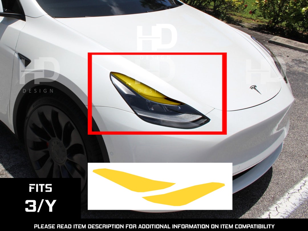 HDUSA Fits Tesla Model 3 & Y 2017-2024 Headlight Eyelid Drl Yellow Red ...