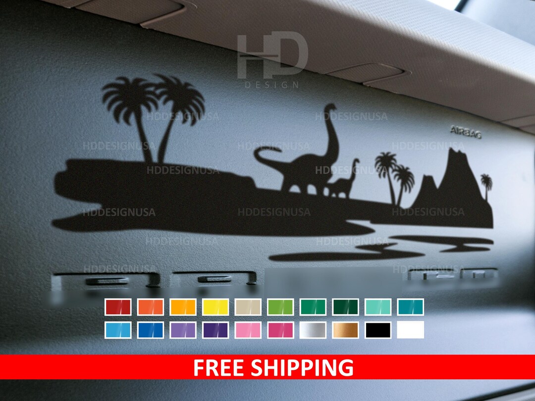 HDUSA Fits Bronco Dashboard Dinosaur Volcano Vinyl Decal Sticker Dino ...