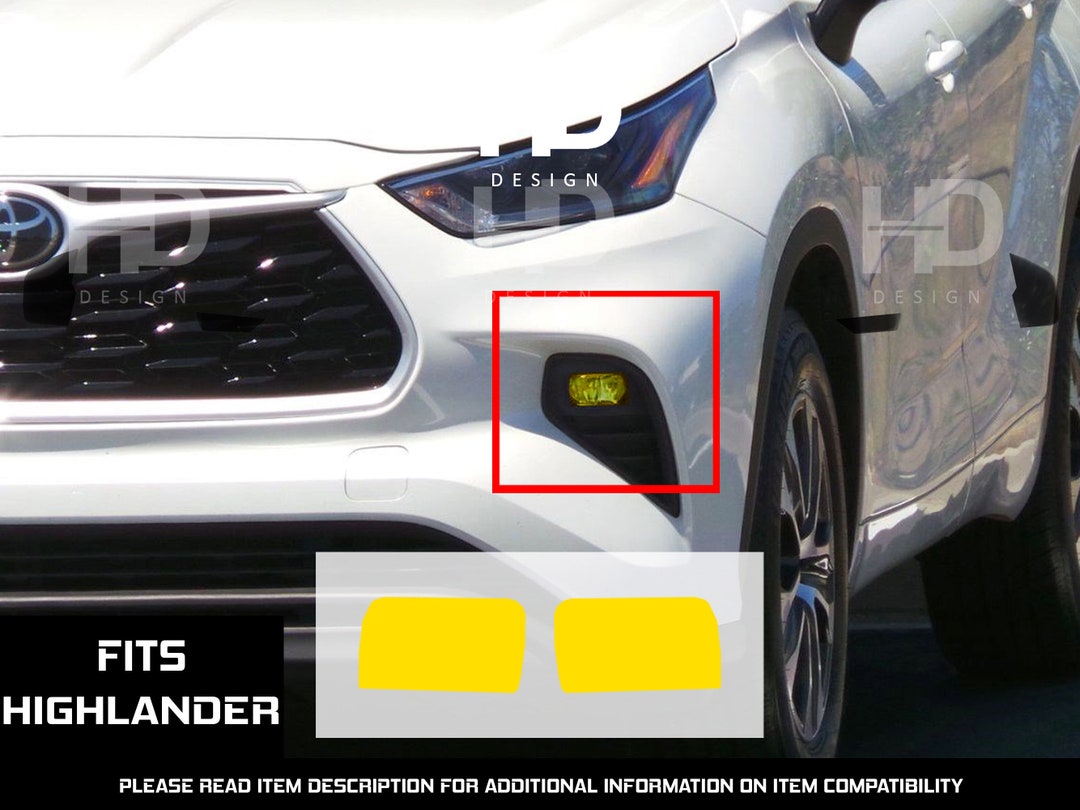 HDUSA 2020-2025 Fits Highlander Toyota Fog Light Yellow Precut Dark ...