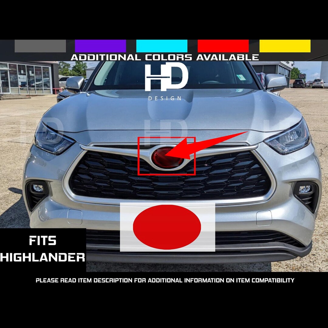 HDUSA Fits Toyota Highlander 2020-2025 Front Red Precut Dark Decals ...