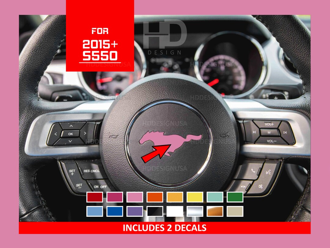 Fits Mustang S550 Steering Wheel Horse Vinyl Decal Overlays Custom Car ...