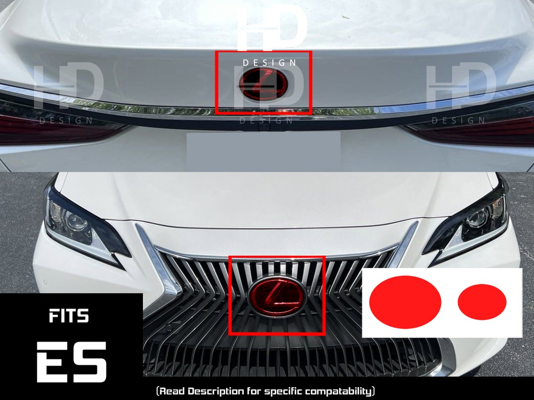 HDUSA for Lexus ES 2019-2023 Front and Rear Emblem Area Red Tint Dark ...