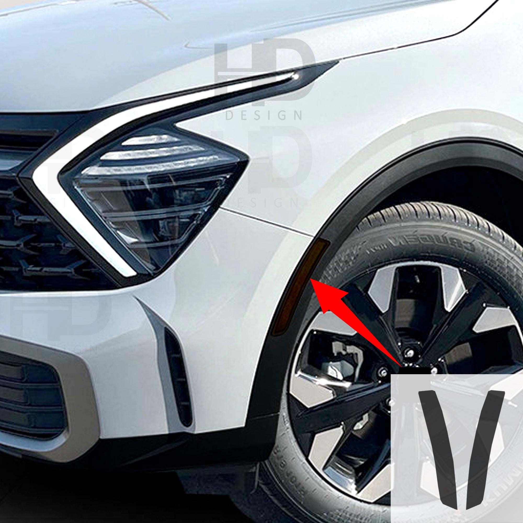 HDUSA for Kia Sportage 2023-2026 Front Side Markers Dark Out Vinyl Tint ...
