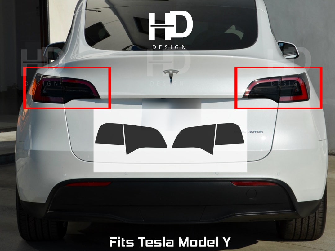 HDUSA Fits Tesla Model Y 2020-2025tail Light Rear Precut Dark Vinyl ...