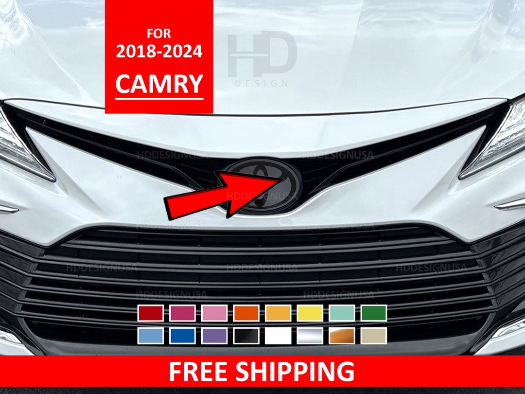 Fits Toyota Camry 2018 - 2024 Front Emblem Oval Vinyl Decal Overlay ...