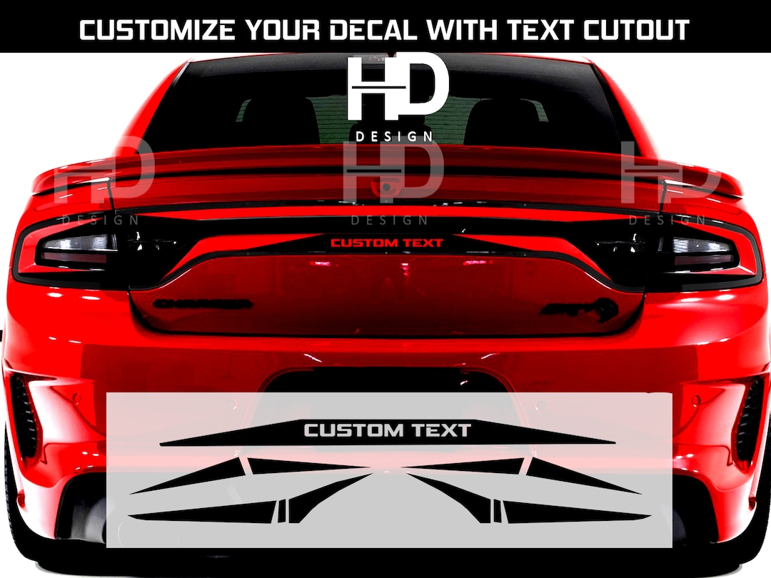 HDUSA for Charger Custom Text Black Racetrack Tail Light Vinyl Decal ...