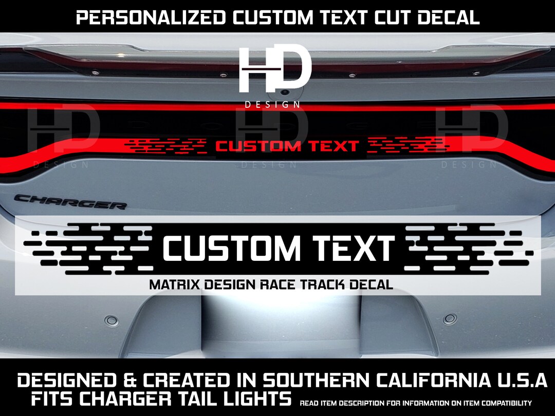 HDUSA Matrix Text Black Center Tail Light Race Track Vinyl - Etsy