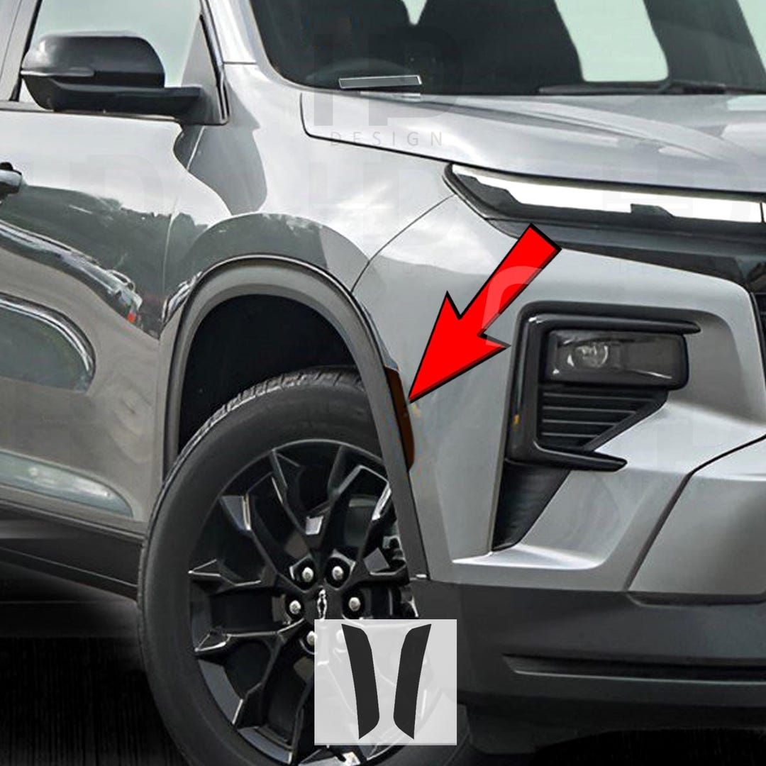 HDUSA Fits 2024 2025 Chevy Traverse Front Side Markers Dark Vinyl Tint ...