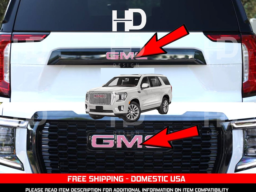 HDUSA Inlay Decals Fits 2021-2023 YUKON Front Grille Rear Emblem Area ...