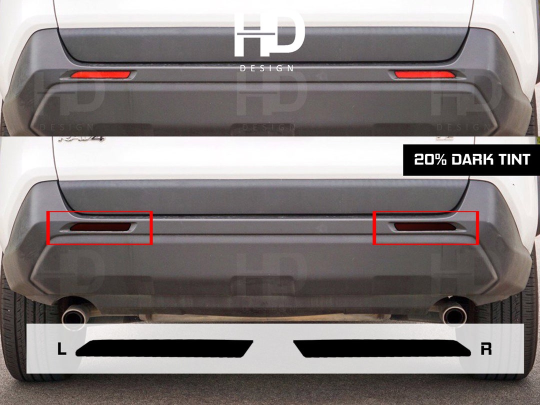 HDUSA for RAV4 2019-2025 Reflector Rear Precut Dark Vinyl Tint Decals ...