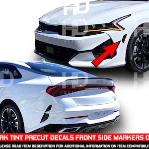 HDUSA for Kia K5 2021-2024 Tail Light Rear Front Bumper Marker Dark ...