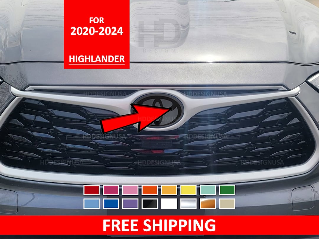 Fits Toyota Highlander 2020 2024 Front Emblem Oval Vinyl Decal Overlay ...