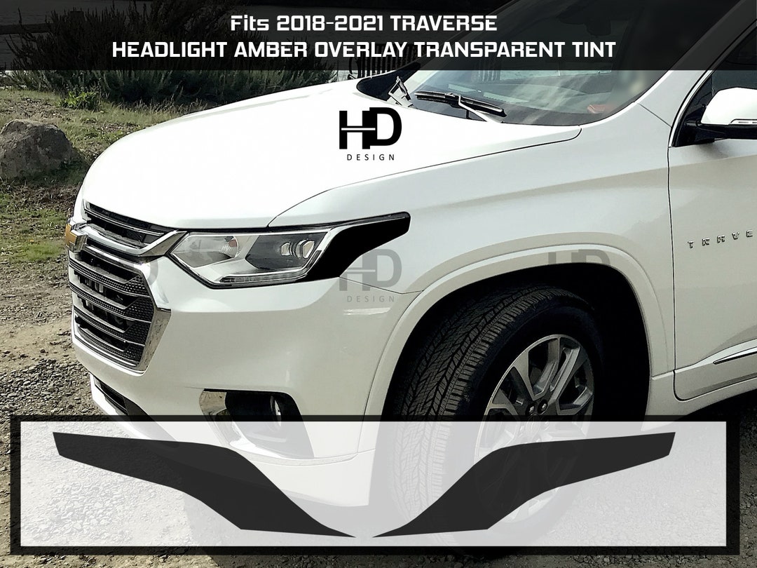 HDUSA Fits Chevy Traverse Front Headlight Side Markers Precut Dark ...