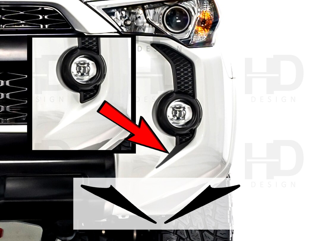 HDUSA for 4runner Black Front Bumper Fang Fog Light Vinyl Overlay ...