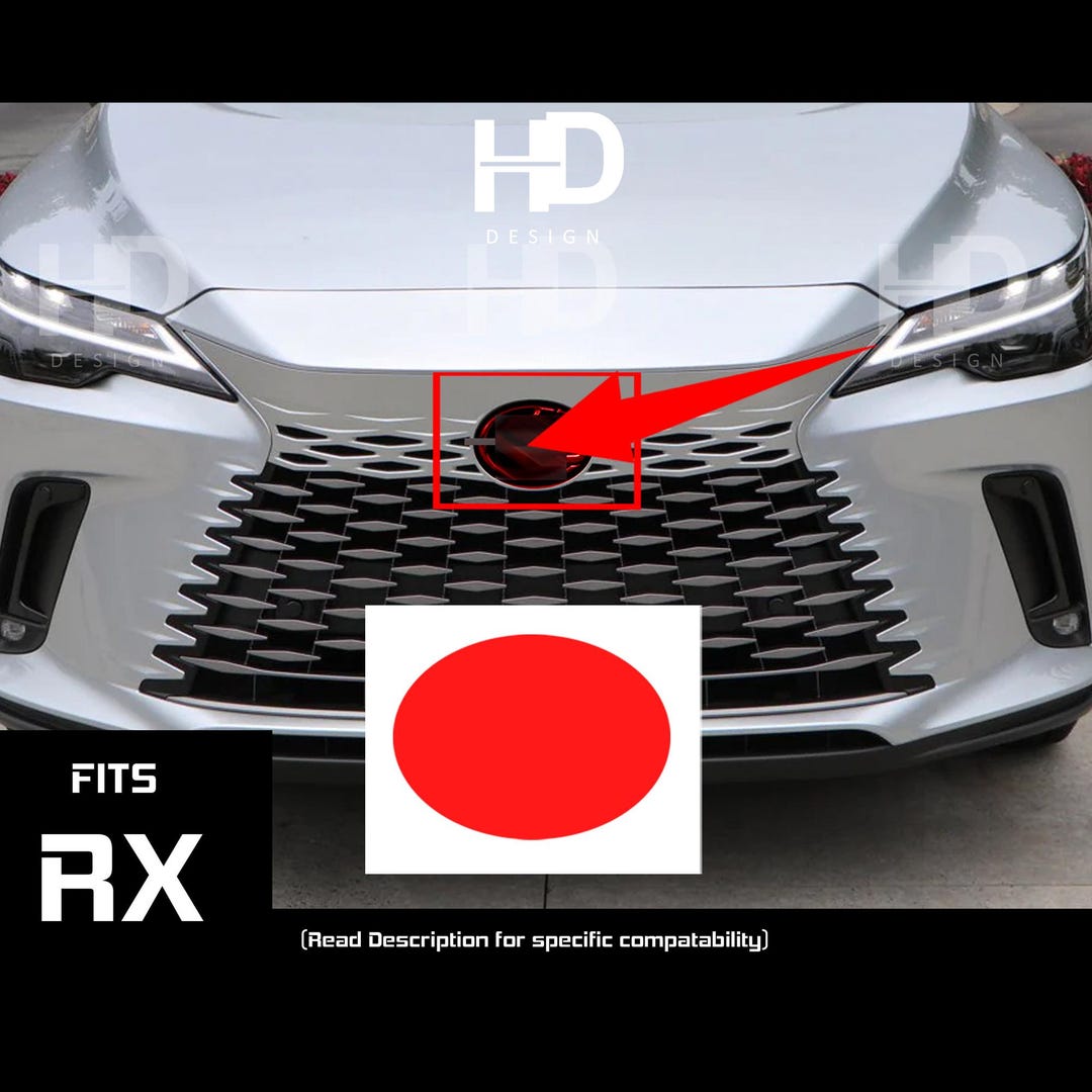 HDUSA for Lexus RX 2023-2025 Front Emblem Area Dark or Red Oval Vinyl ...