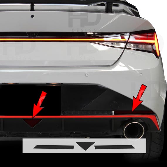 HDUSA For 2021 2023 Hyundai Elantra N Line or N Rear Reflectors Accent Dark Vinyl Tint Accessories Blacked Out Overlay Decal 2022 2023