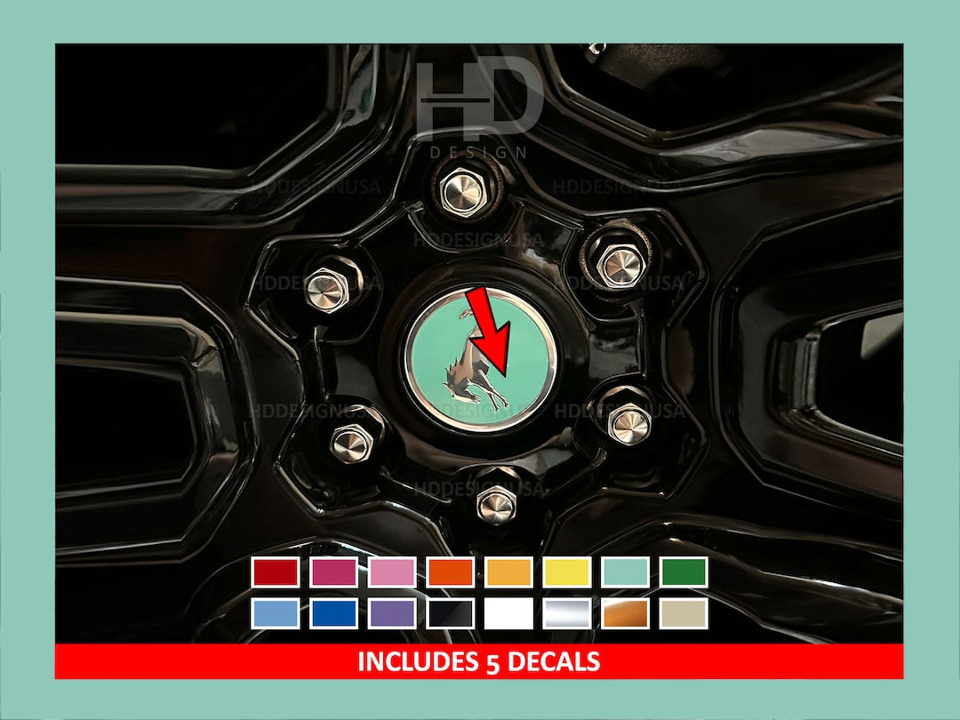 Set of 5 Center Wheel Cap Vinyl Decals Die Cut Horse Custom Accent ...