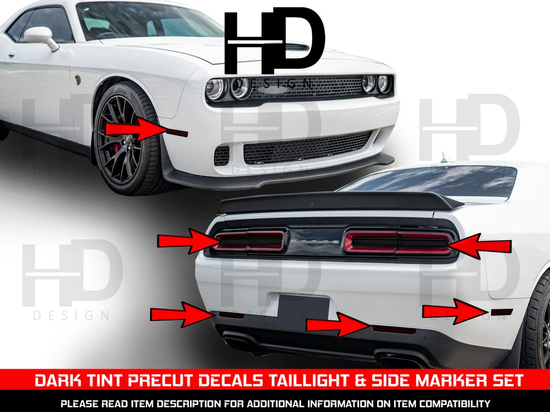 HDUSA for Dodge Challenger 2015-2023 Dark Side Markers Front Rear Tail ...