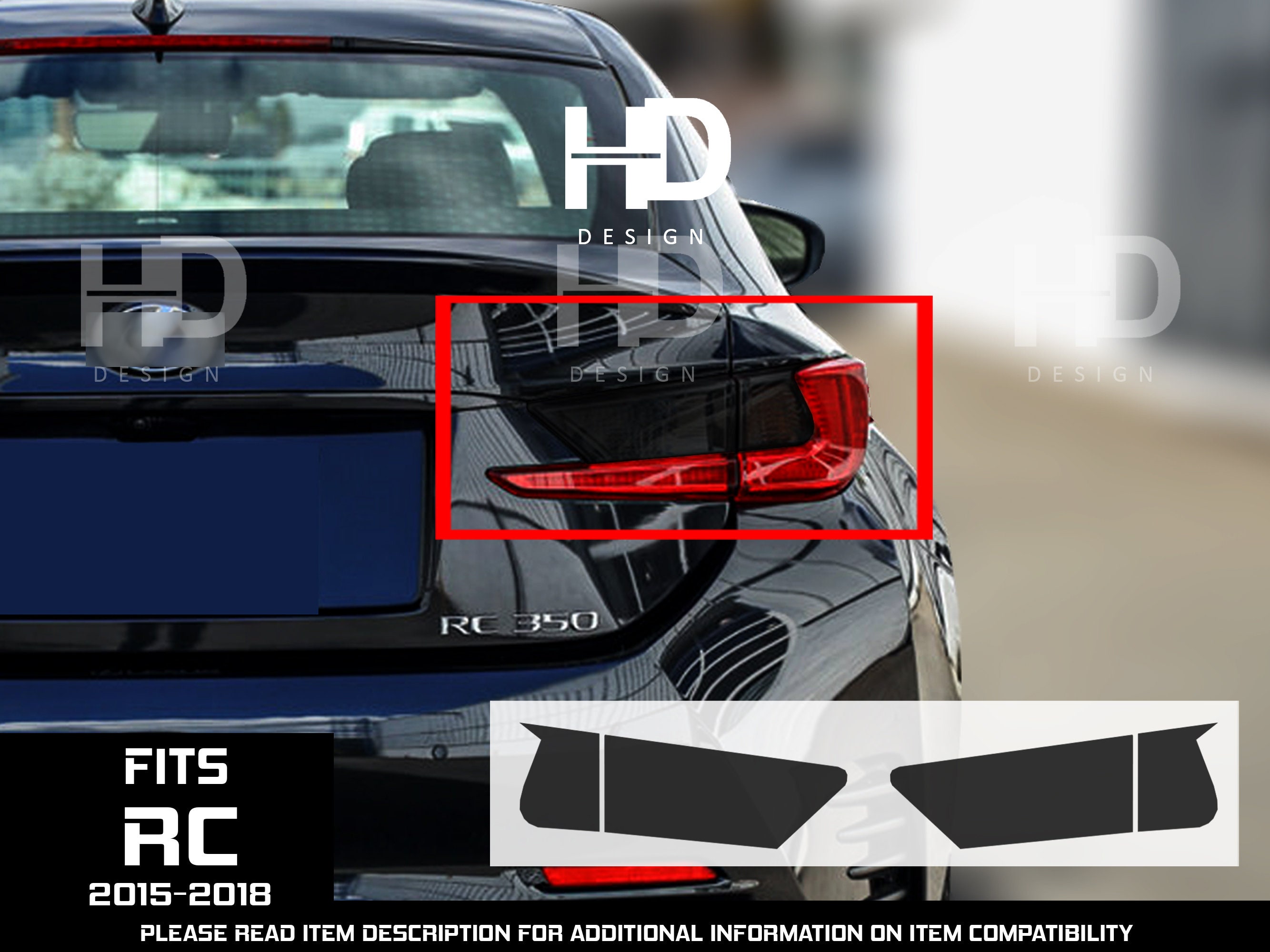 HDUSA For Lexus RC 2015 2018 Tail Light Rear Precut on Reverse Blinkers Dark Vinyl Tint Decal Sticker 2016 2017 2018 RC Rc350 Rcf Fsport