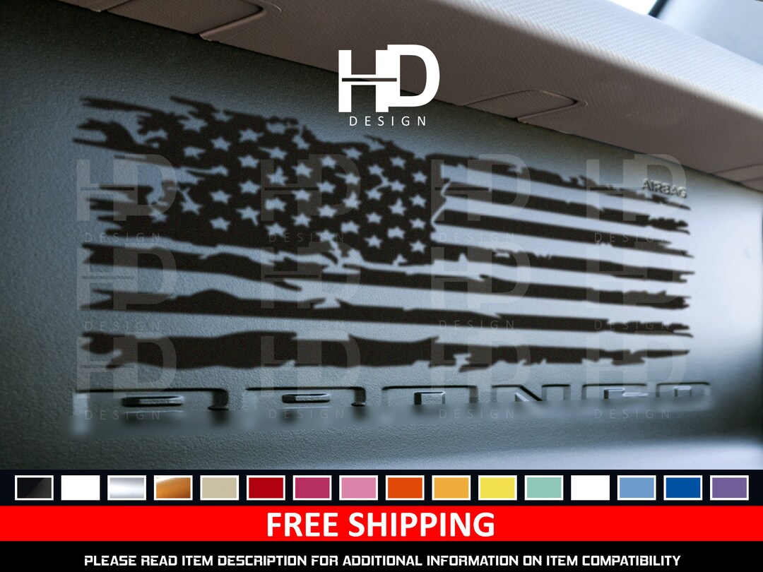 HDUSA Fits Bronco Dashboard USA American Flag Vinyl Decal Sticker Dash ...