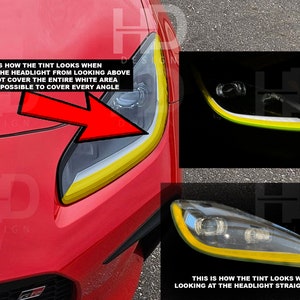 HDUSA for GR86 Headlight DRL Bottom Yellow Red Front Precut Decals Dark ...