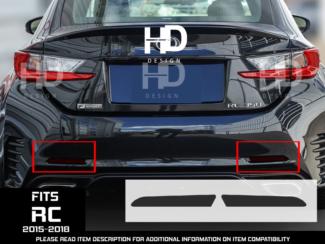 HDUSA for Lexus RC 2015-2018 Rear Bumper Marker Reflectors Precut Dark ...