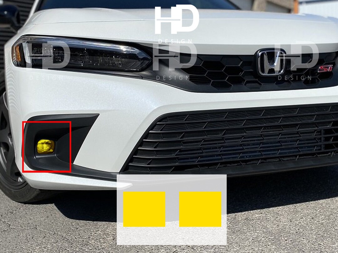 Precut Tint Film For Civic Pre-Cut Yellow Vinyl Fog Light Tint Overlays ...