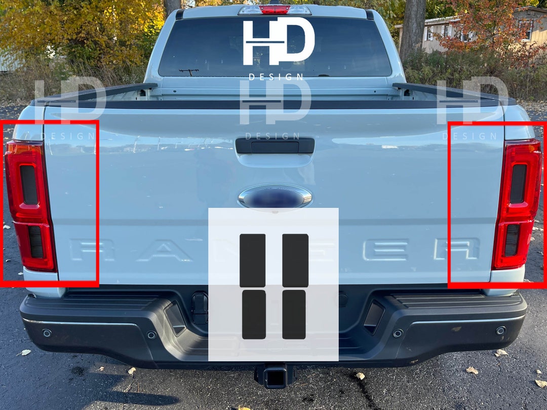 HDUSA Fits 2019-2023 Ford Ranger Tail Lights Rear Overlay Precut Dark ...