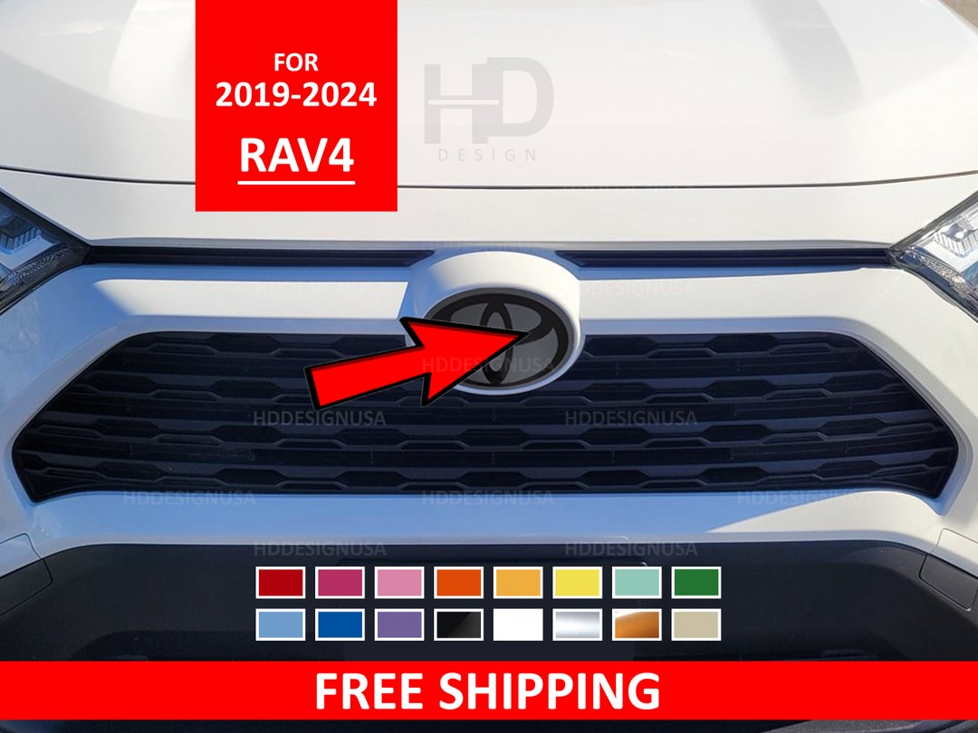 Fits Toyota RAV4 2019 - 2025 Front Emblem Oval Vinyl Decal Overlay ...