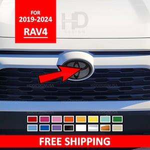 Fits Toyota RAV4 2019 - 2025 Front Emblem Oval Vinyl Decal Overlay ...