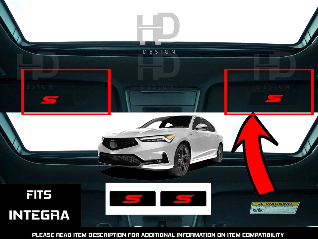 HDUSA for Acura Integra 2023-2025 Letter S Front Sun Visor Delete ...