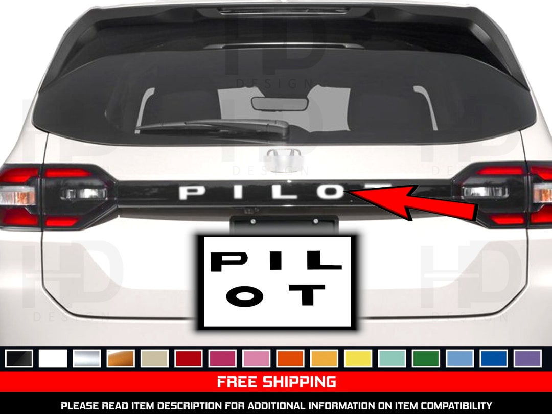 HDUSA Tailgate PILOT Decals Letters Fits 2023 2024 2025 2026 Honda ...