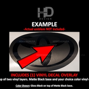 Fits Toyota RAV4 2019 - 2025 Front Emblem Oval Vinyl Decal Overlay ...