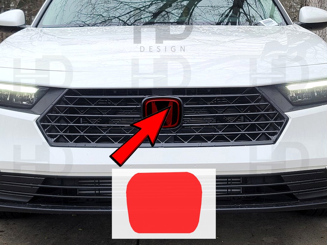 HDUSA Fits 2023-2025 Honda Accord Front Emblem Decal Precut Red Yellow ...