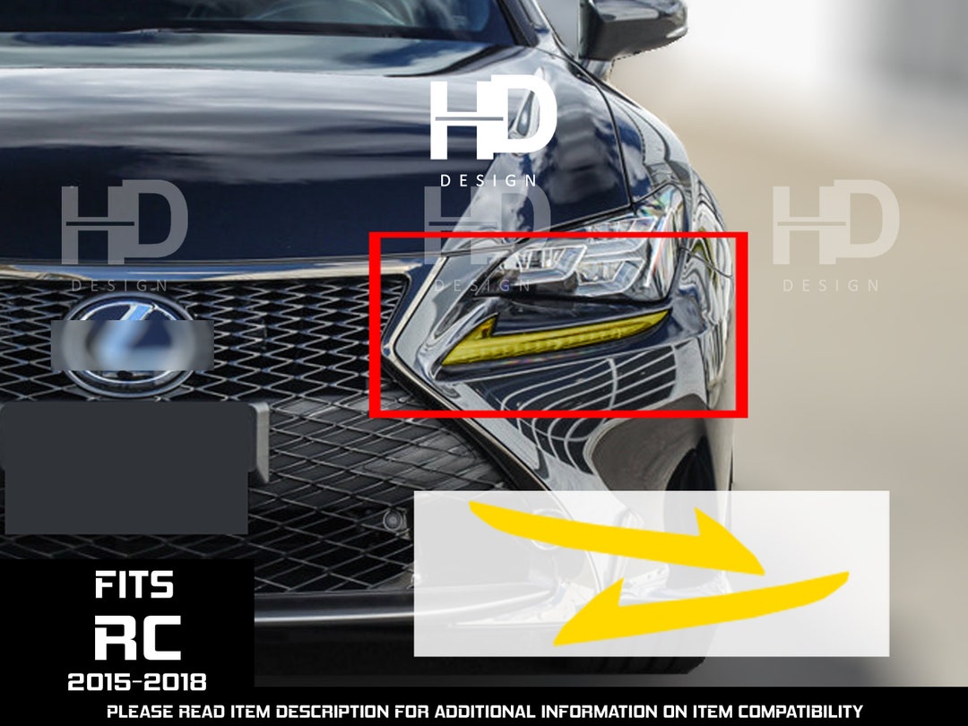 HDUSA for Lexus RC 2015-2018 Front Head Light Drl Precut Yellow Dark ...