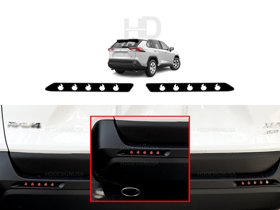 HDUSA Fits RAV4 2019-2024 Fire Die Cut Vinyl Decals for Rear Bumper ...