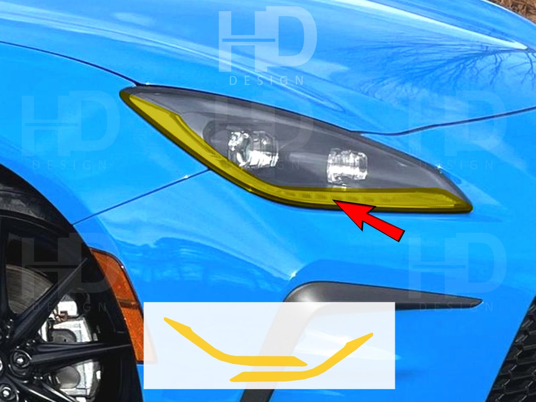 HDUSA for GR86 Headlight DRL Bottom Yellow Red Front Precut Decals Dark ...