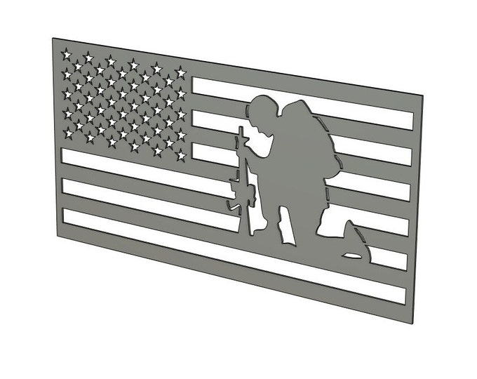 Kneeling Soldier Flag DXF File - Etsy