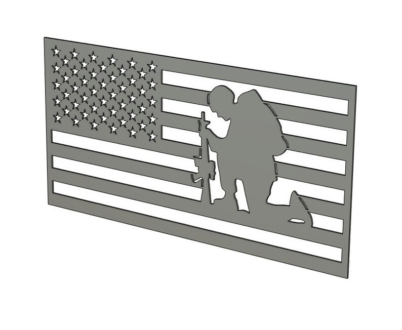 Kneeling Soldier Flag DXF File - Etsy