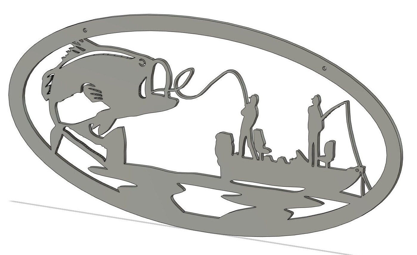Bass Boat Fisherman DXF File - Etsy